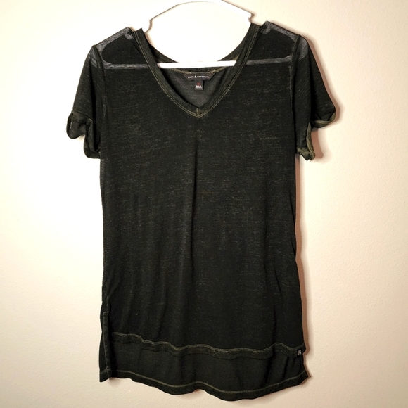 Rock & Republic | Tops | Rock Republic Short Sleeve Sheer See Through V Neck Tee Black Women ...